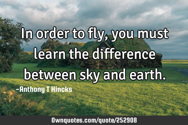 In order to fly, you must learn the difference between sky and ...