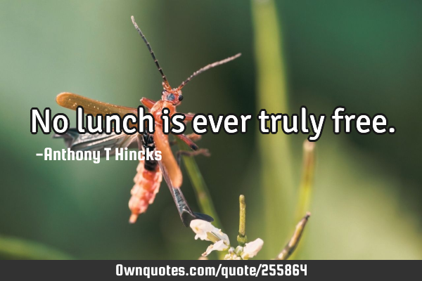 No lunch is ever truly free.: OwnQuotes.com